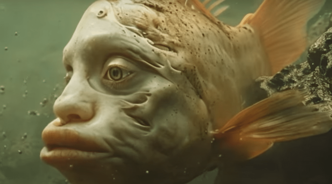 Video of fishes with human face is AI-generated