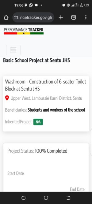 Performance Tracker: Claim on completed 6-seater toilet block in Sentu JHS false – Fact Check Ghana