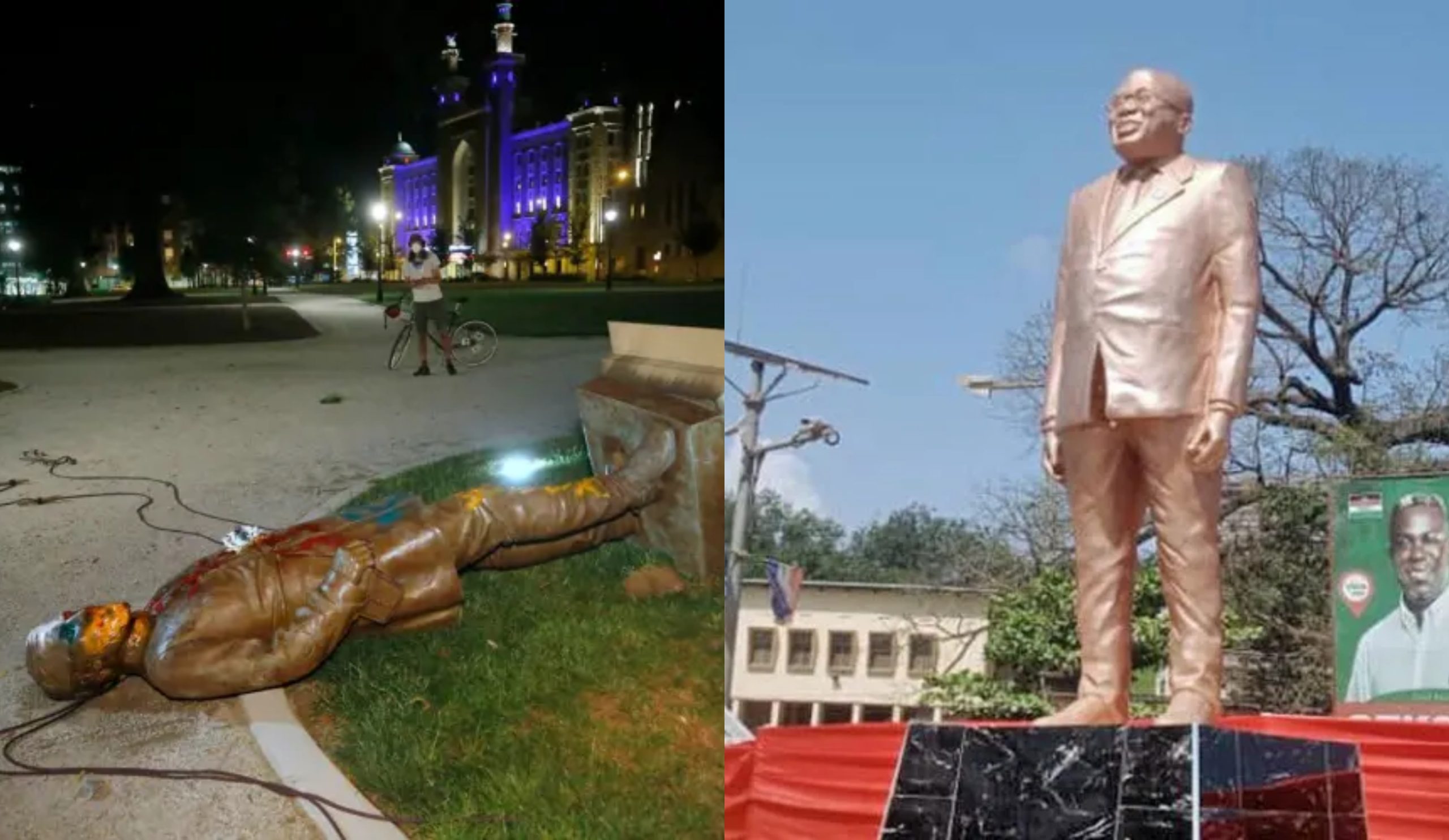 False! President Akufo-Addo’s statue has not been pulled down – Fact Check Ghana